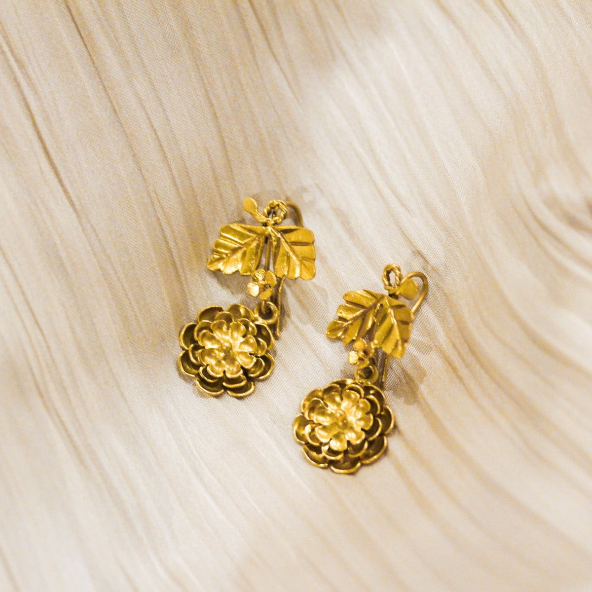 Sampaguita Ivatan Gold Hook Earrings – AMAMI Filipino Jewelry